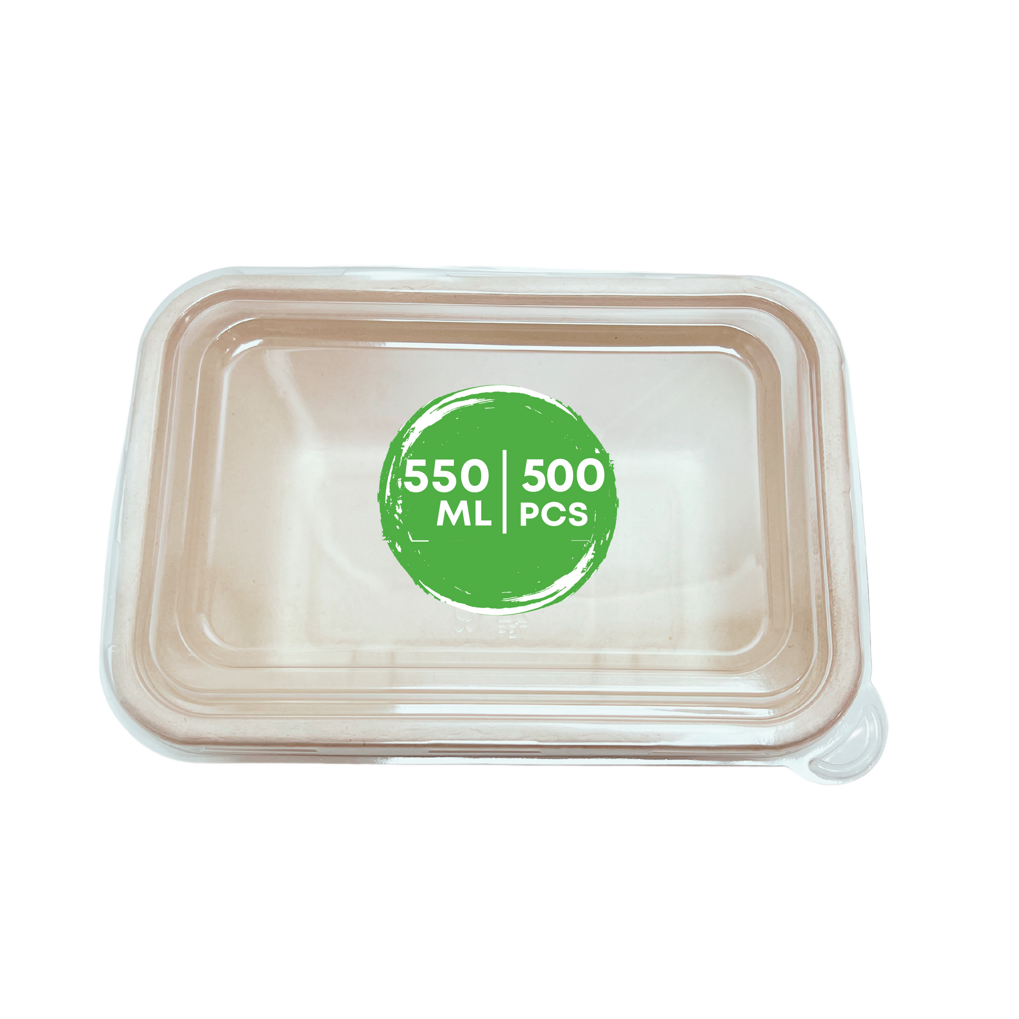 Clear lid for 550ml/750ml Bagasse Rectangle box - Disposable Green