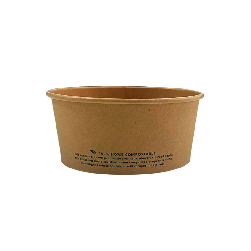 Sample- 8oz (240ml) Kraft Paper Bowl 115x97x50mm - Disposable Green